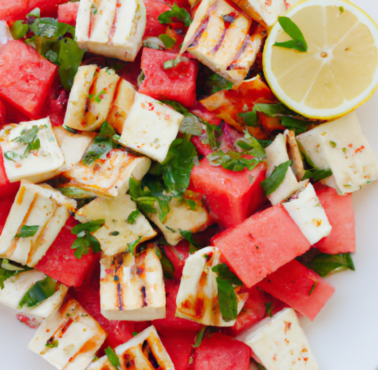 Grilled Halloumi and Watermelon Salad - The Salty Epicurean
